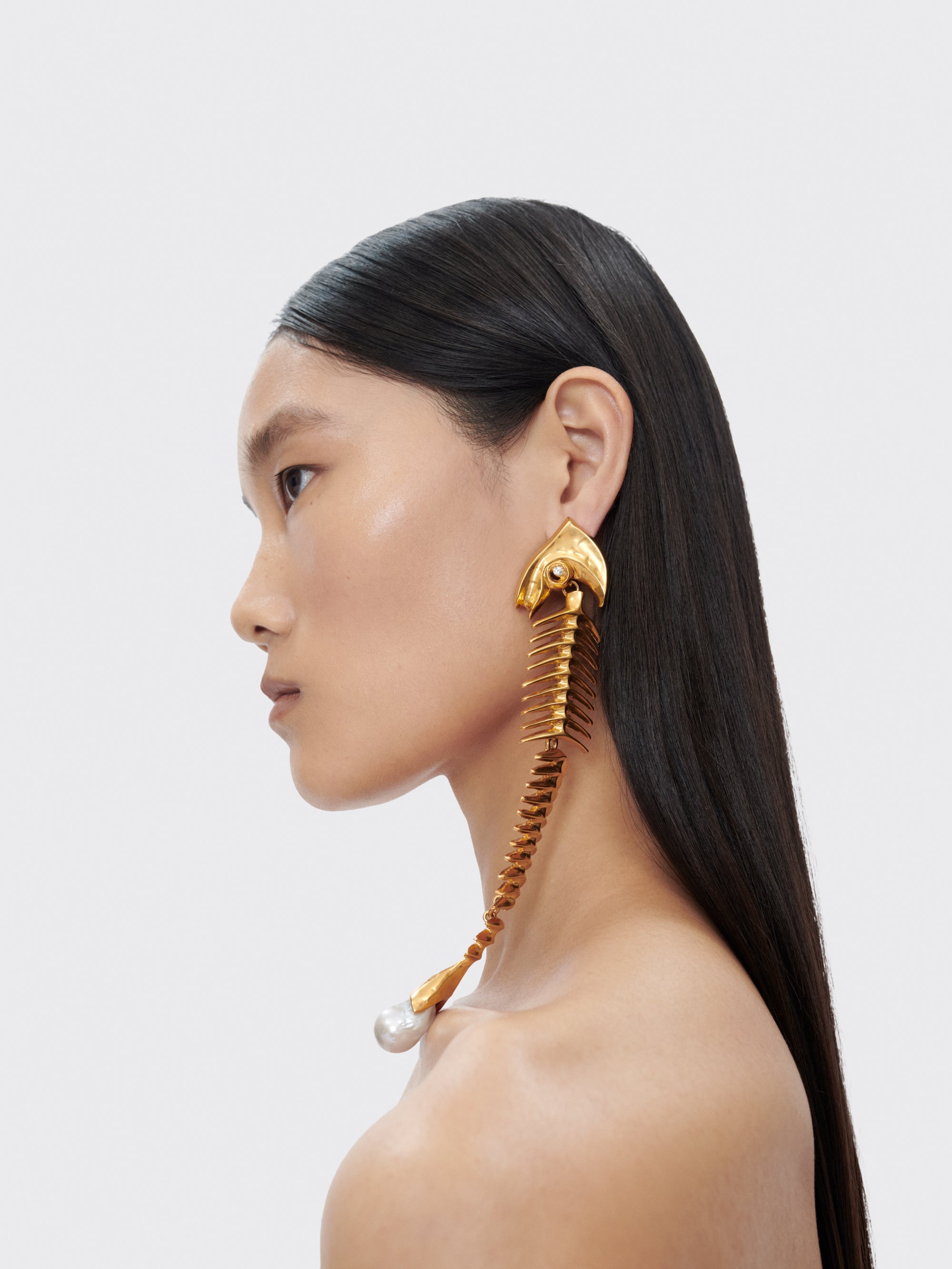 fish skeleton earrings